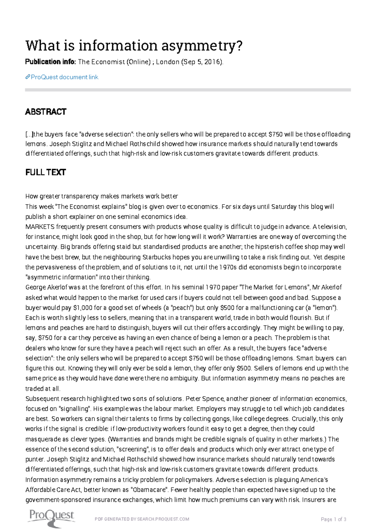 1 Info asymmtery - Helpful Article to understand concept! - What is ...