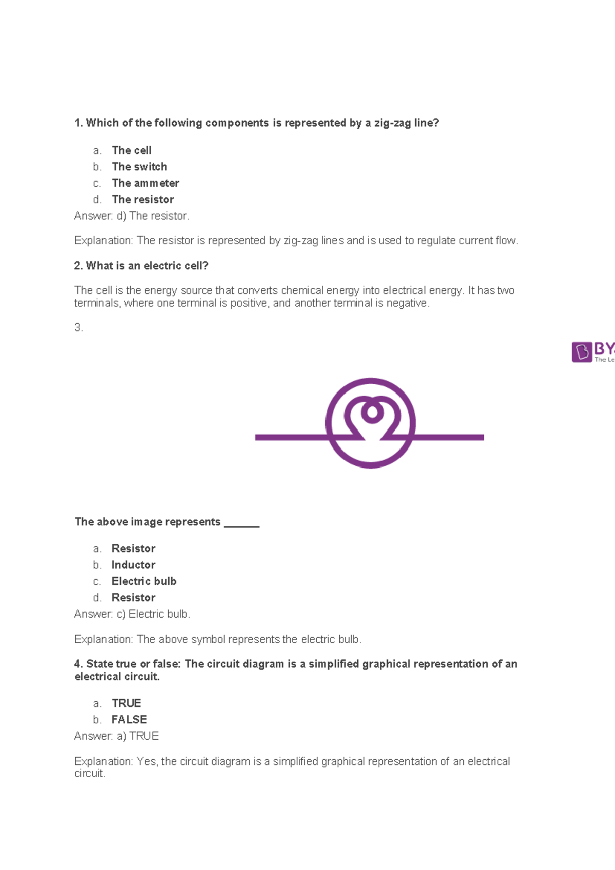 Important Circuit Diagram Questions with Answers - 1. Which of the ...