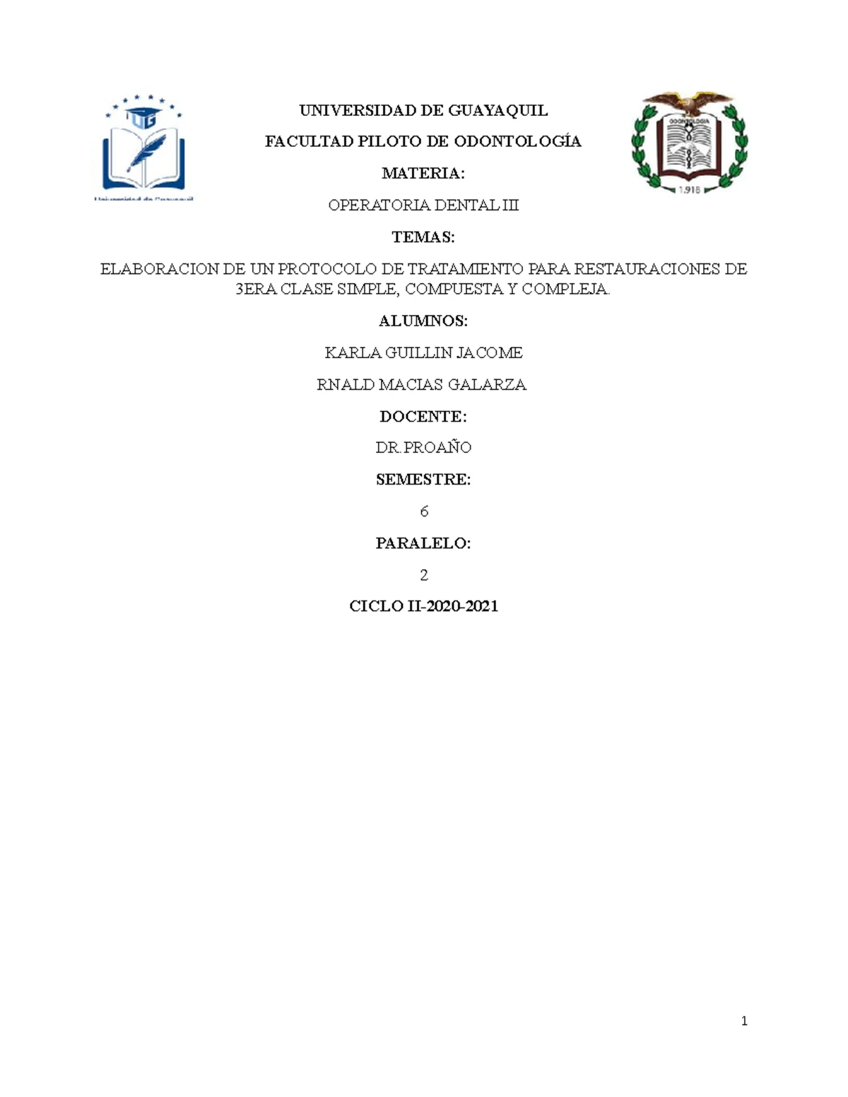 Posicion de paciente y operador - UNIVERSIDAD DE GUAYAQUIL FACULTAD ...