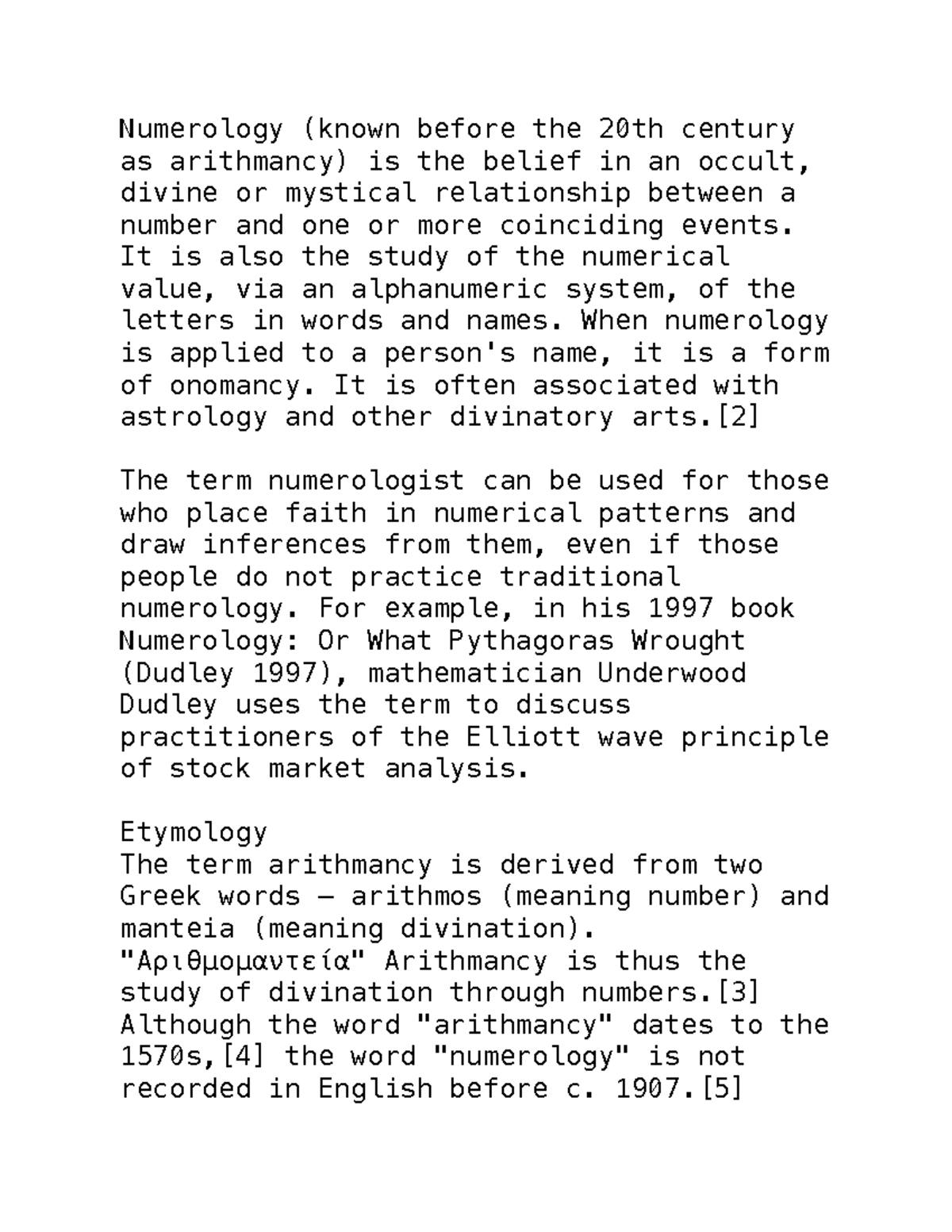 numbers and effect - Numerology (known before the 20th century as ...