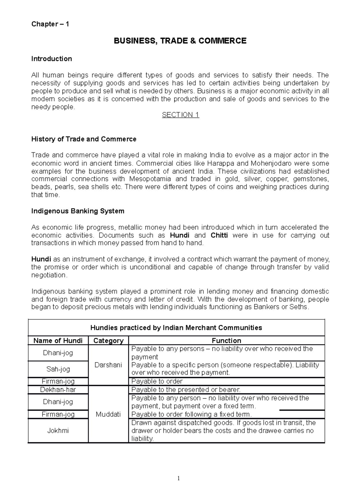 Ch - 1 section 1 - lecture note for introduction chapters. the indian ...
