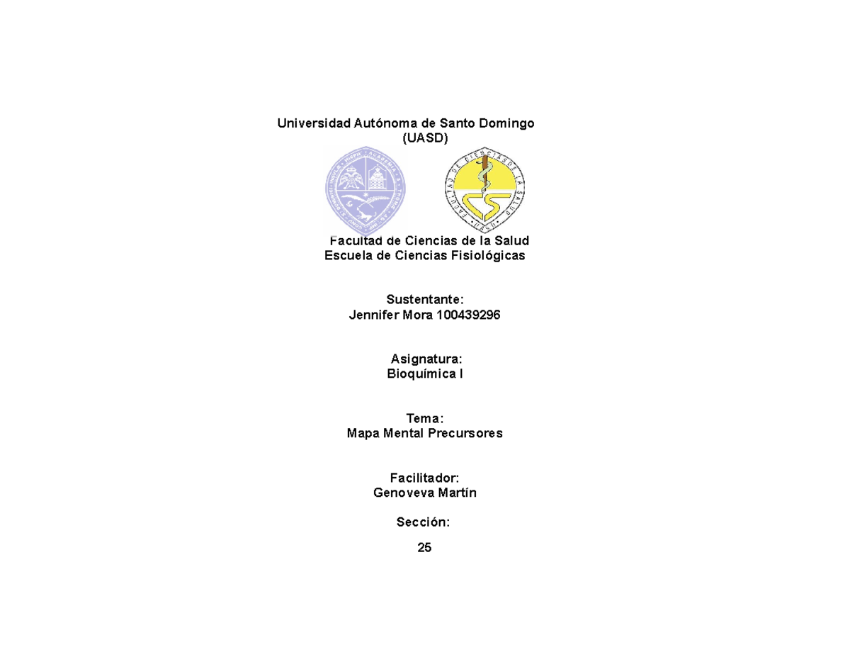 Precursores Mapa Mental - Universidad Autónoma de Santo Domingo (UASD ...