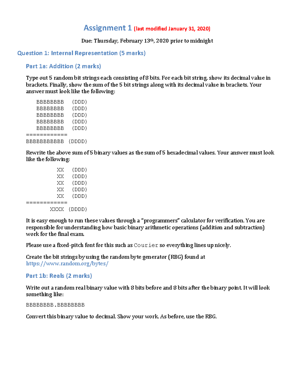 COMP 1500 A1 V1 (last modified January 31) - Assignment 1 (last ...