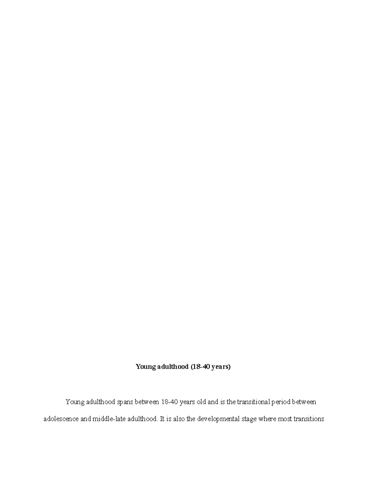 Psych 605 week 3 assignment age group and developmental stage for the ...
