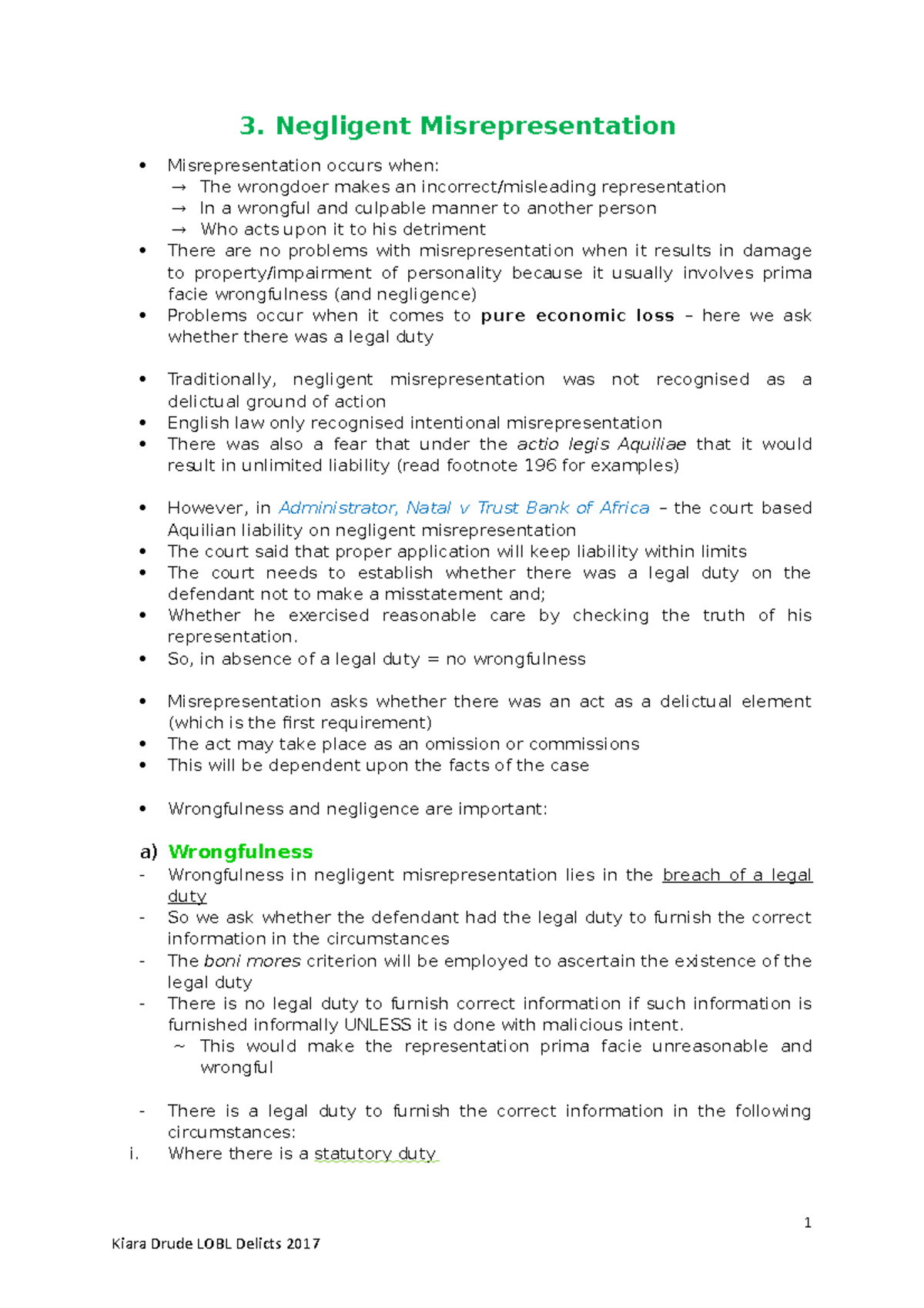 3. Negligent Misrepresentation - 3. Negligent Misrepresentation ...