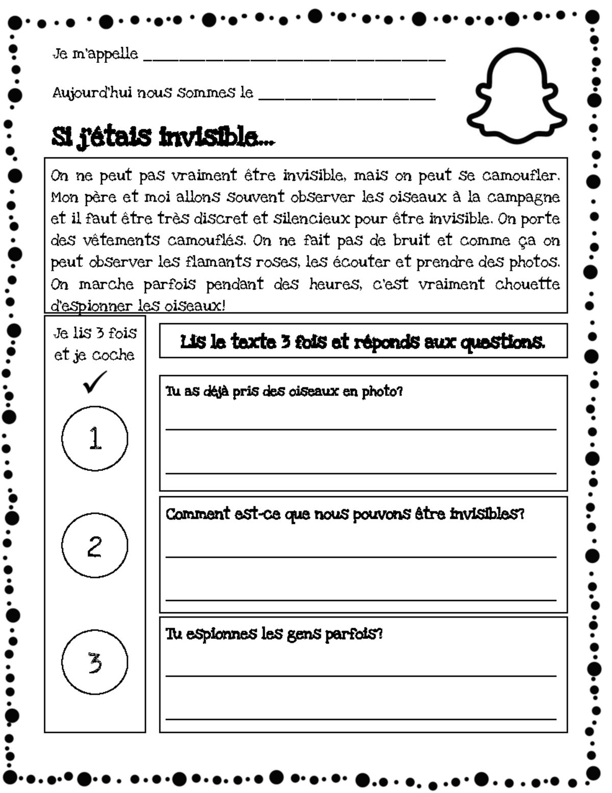 41 - French reading program - Lire tous les jours de la semaine #41 ...