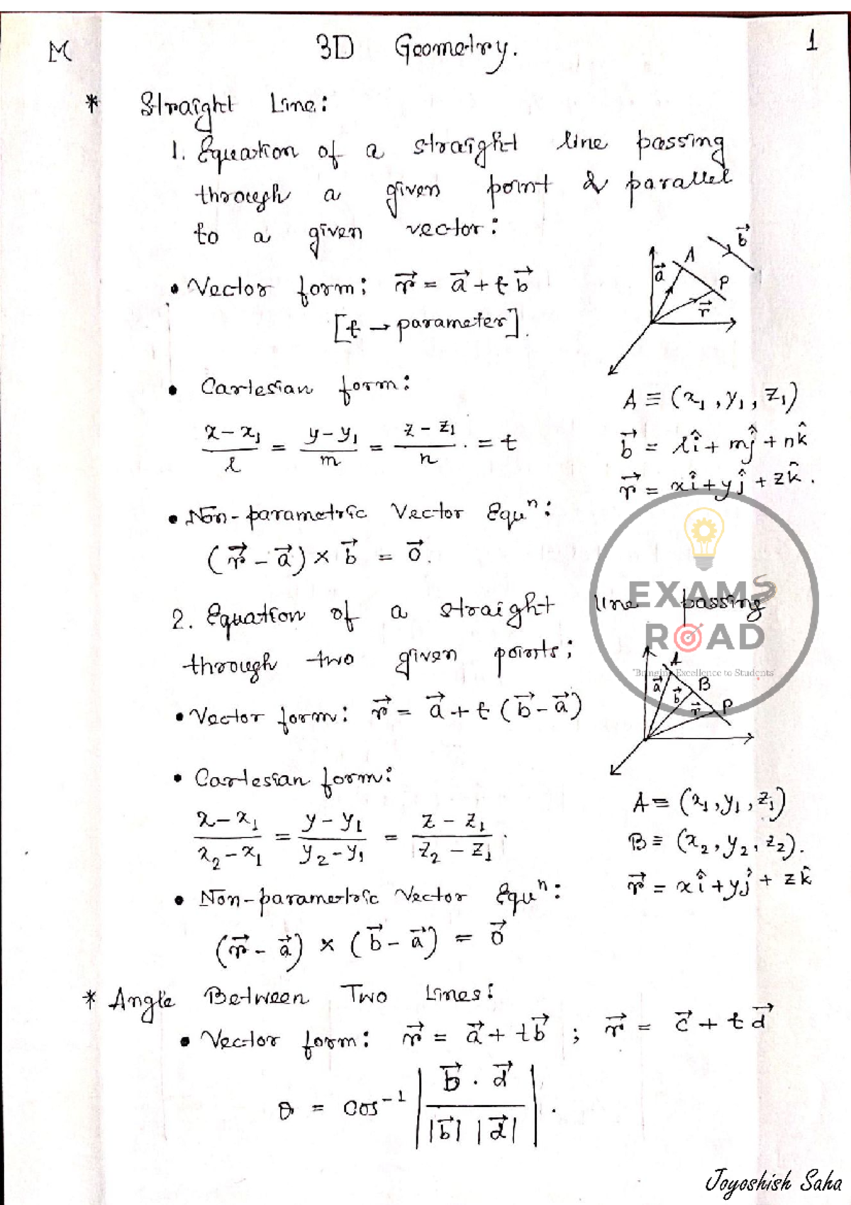 M 3D Geometry (1) - Mathematics-I - Studocu