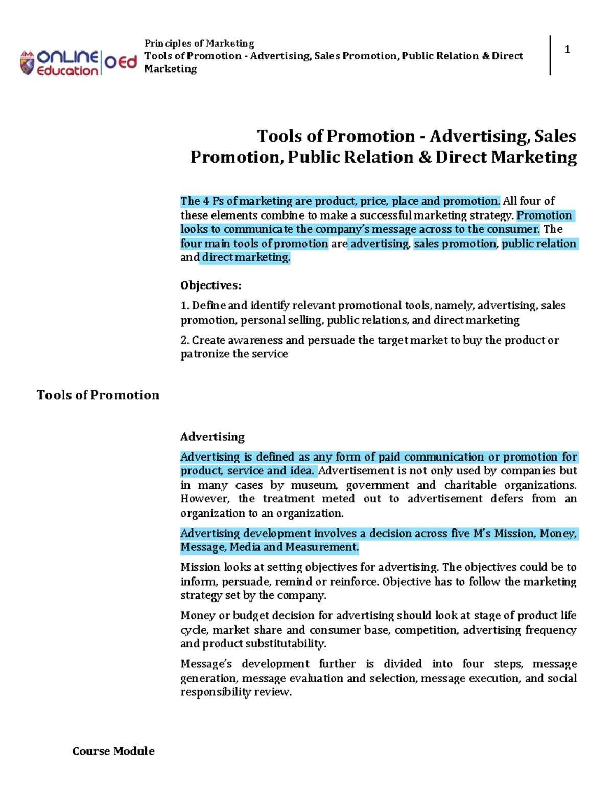 Week 014 Module Tools of Promotion Advertising Sales Promotion Public ...
