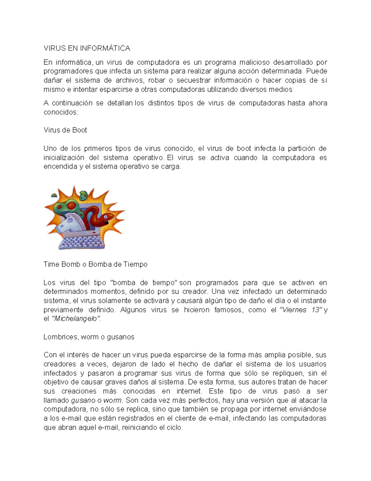 Virus EN Informática - VIRUS EN INFORMÁTICA En informática, un virus de ...