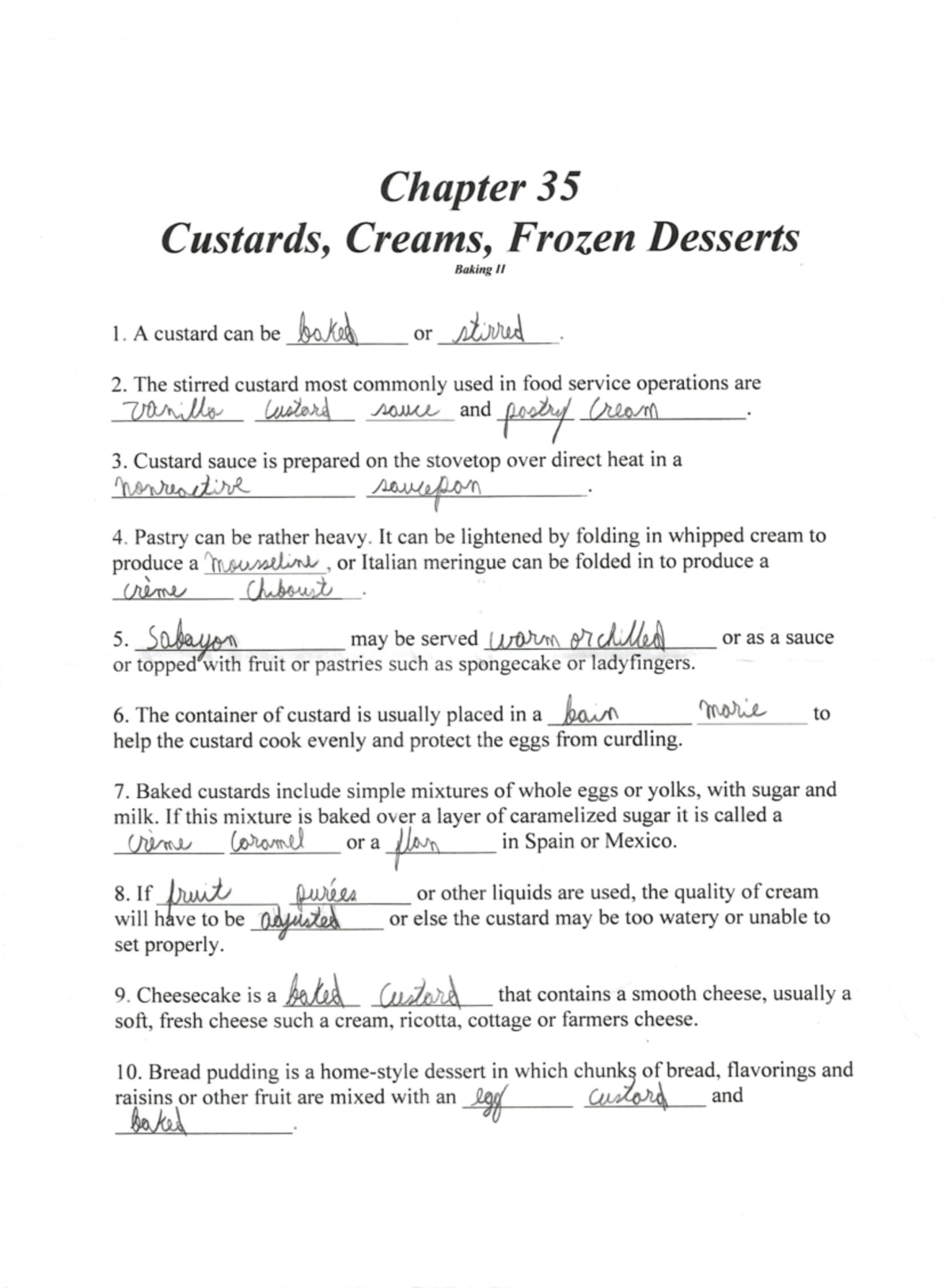 Baking 2 Chapter 35 - Weekly Class Notes. - FSS 2247C - Studocu