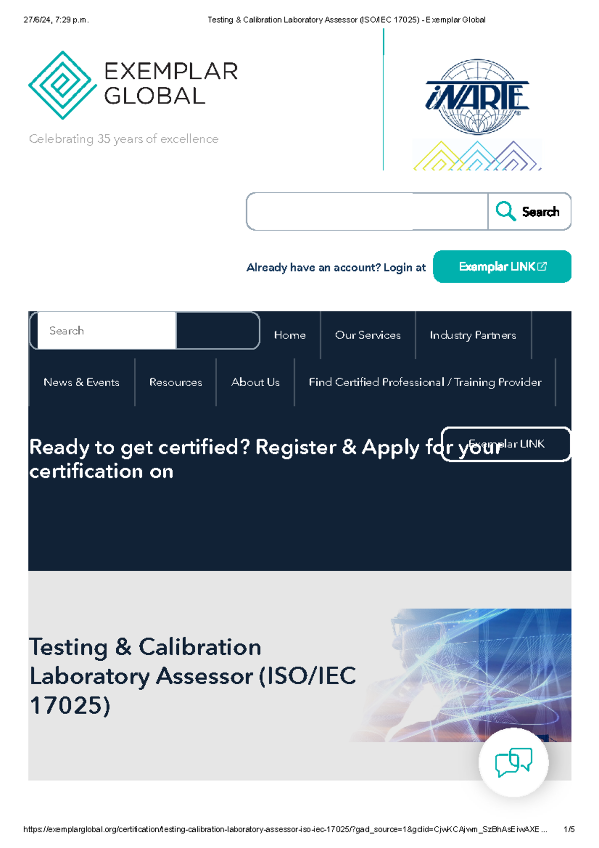 Testing & Calibration Laboratory Assessor (ISO IEC 17025) - Exemplar ...