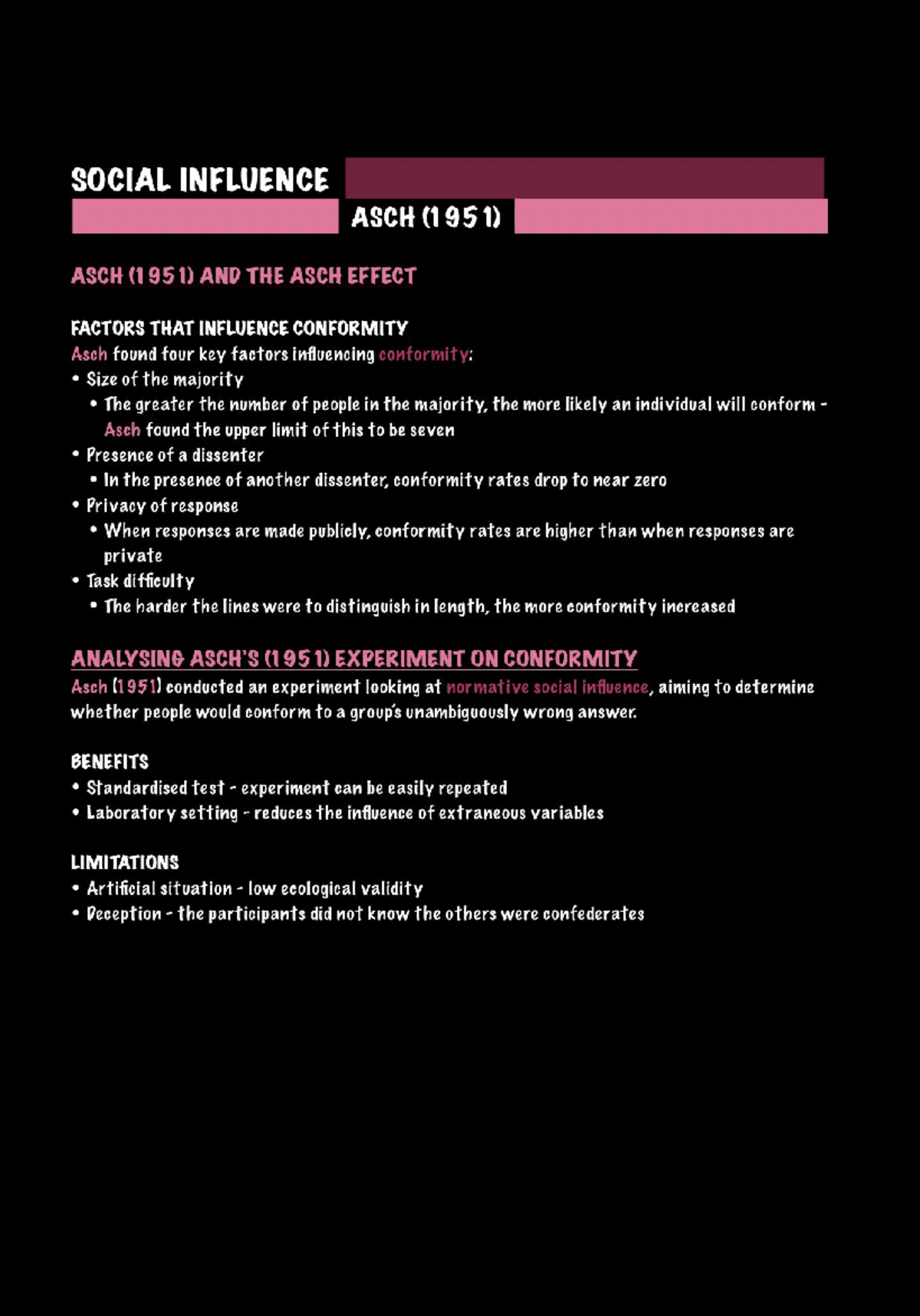 Analysis of Asch’s Study - Lecture Notes - PSY - Studocu