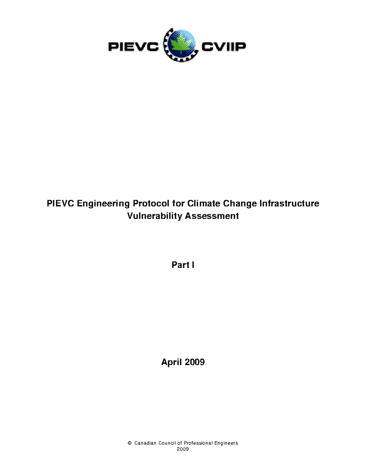 Pievc Engineering Protocol - Version 9 - April 2009 - © Canadian ...