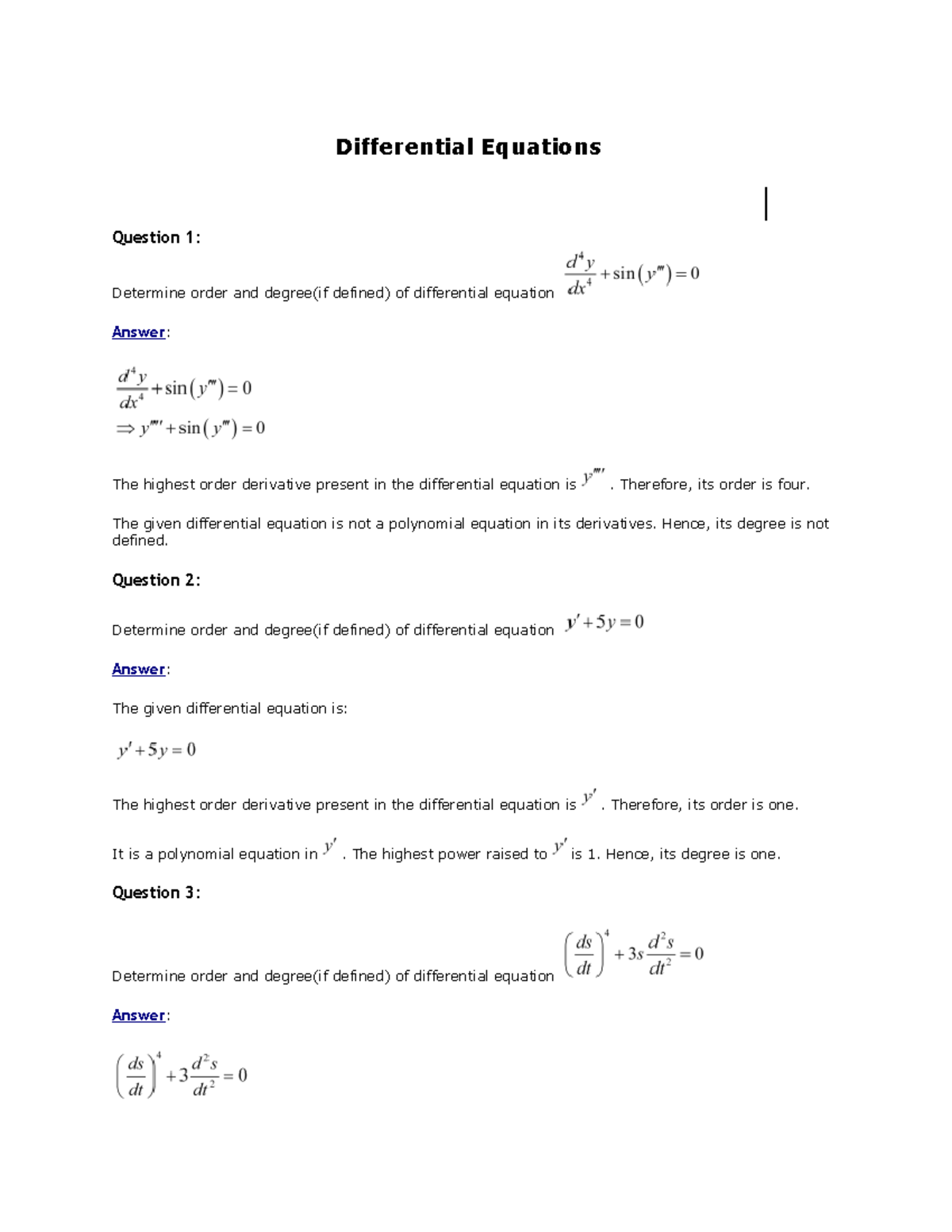 Differential EquationsDIFFERENTIAL EQUATION - Differential Equations ...