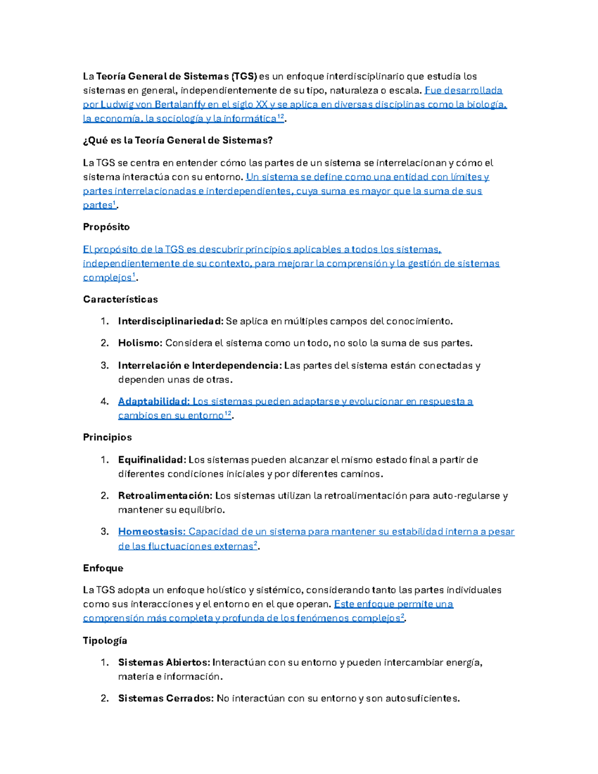 TGS - TGS - La Teoría General de Sistemas (TGS) es un enfoque ...
