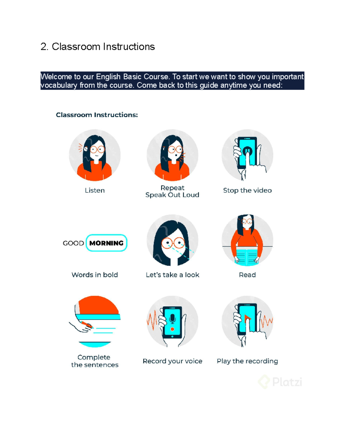 Course-Document - n/a - 2. Classroom Instructions Welcome to our ...