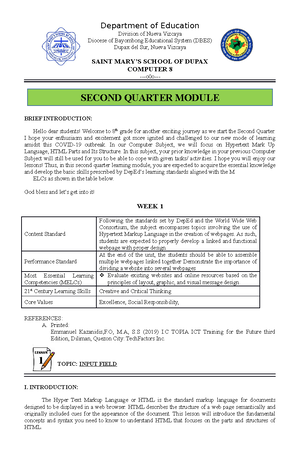Computer 7 Fundamentals of Computer (2nd Quarter) - Introduction to ...