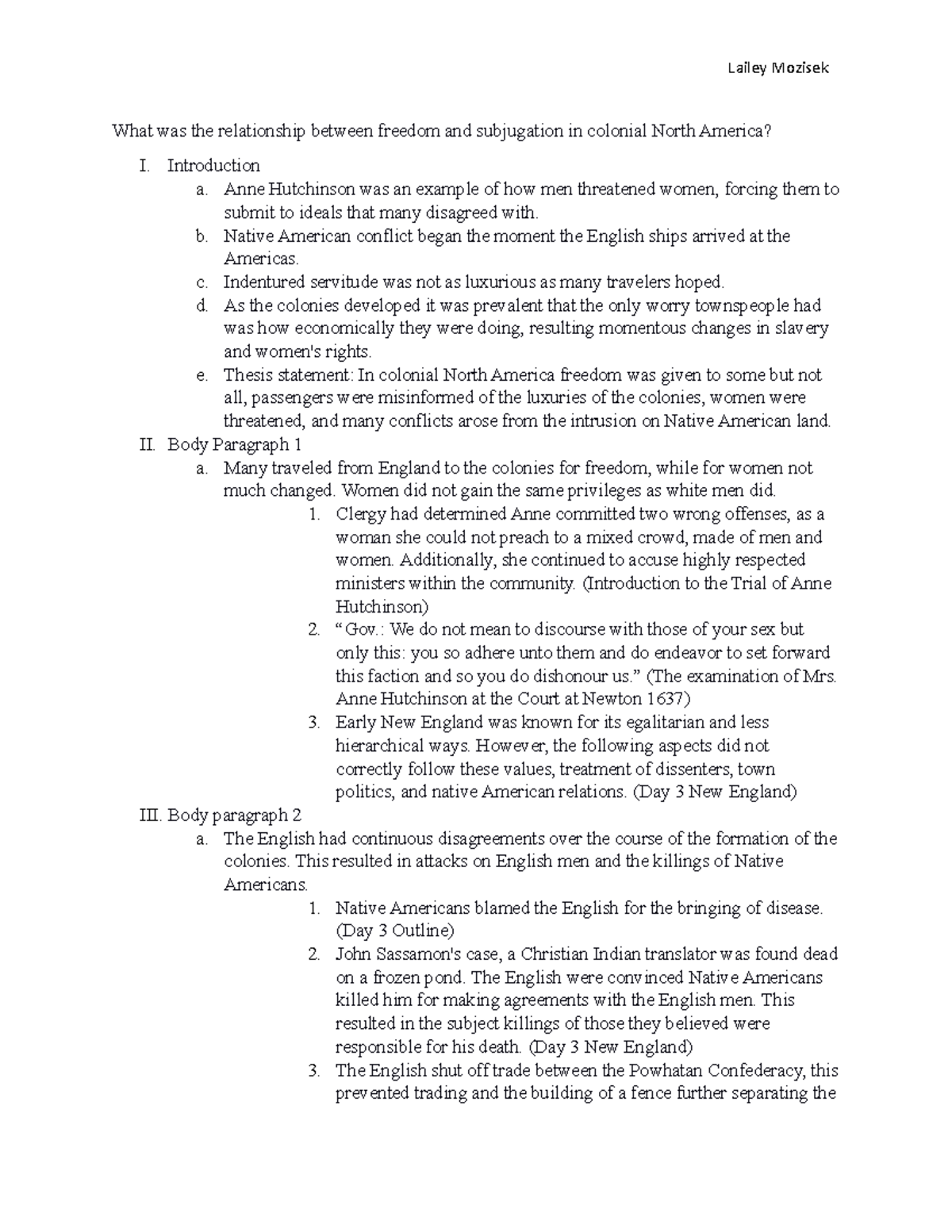 Module 2 Outline of Essay - HIST 1310 - TXST - Studocu