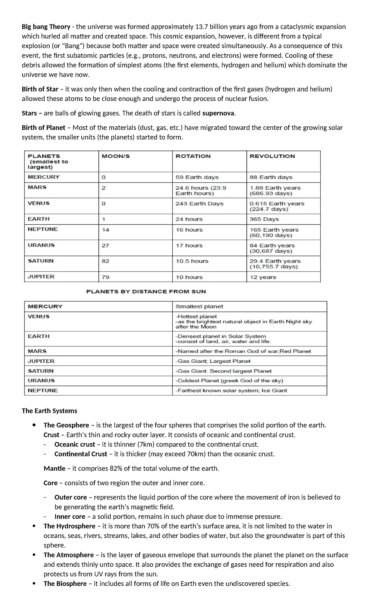 Earth-Science-Reviewer - Big bang Theory - the universe was formed ...