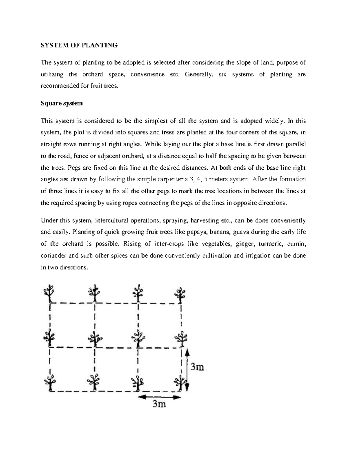 System-OF- Planting - Crop Science - SYSTEM OF PLANTING The system of ...
