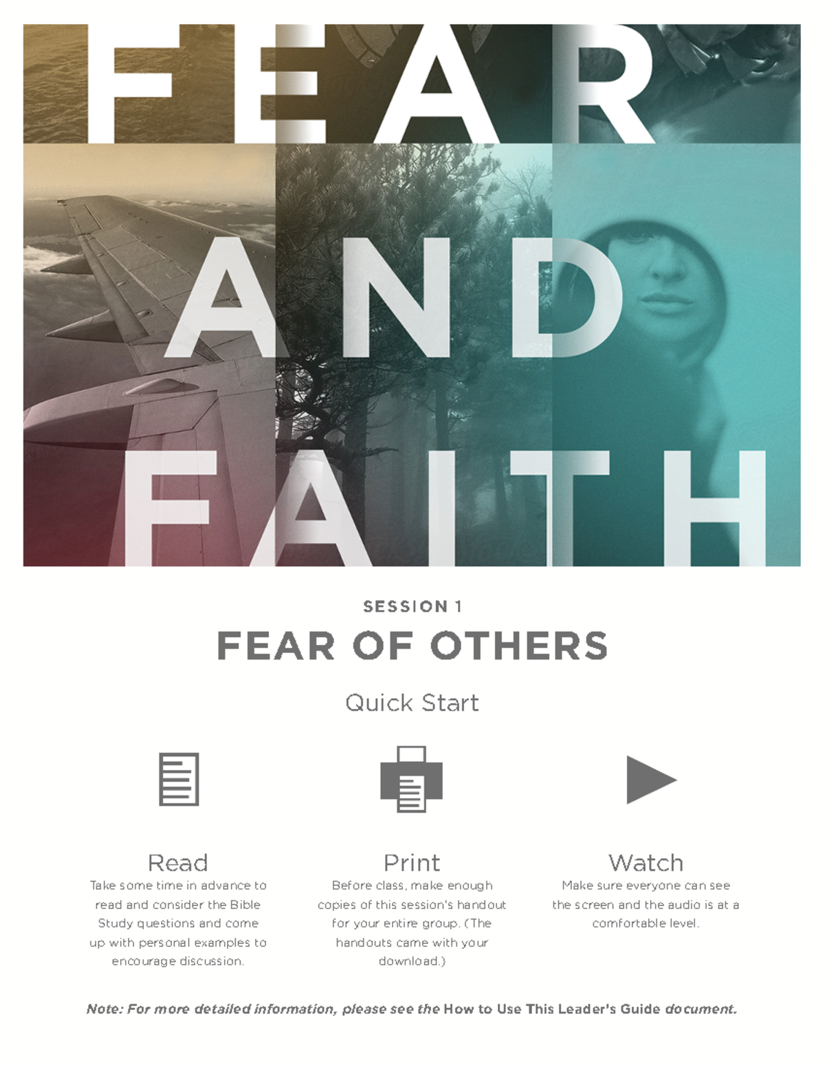 Session 1 - Faith or fear. - Note: For more detailed information ...
