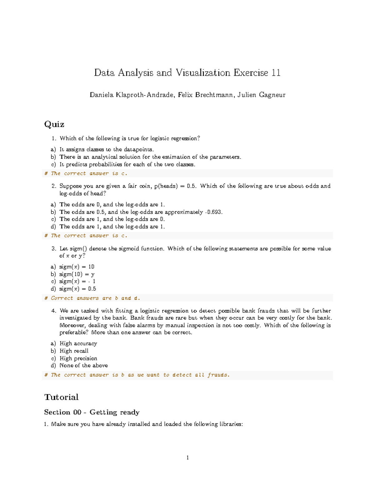 Exercise 11 solution - Ubungsaufgaben - Data Analysis and Visualization Exercise 11 Daniela ...