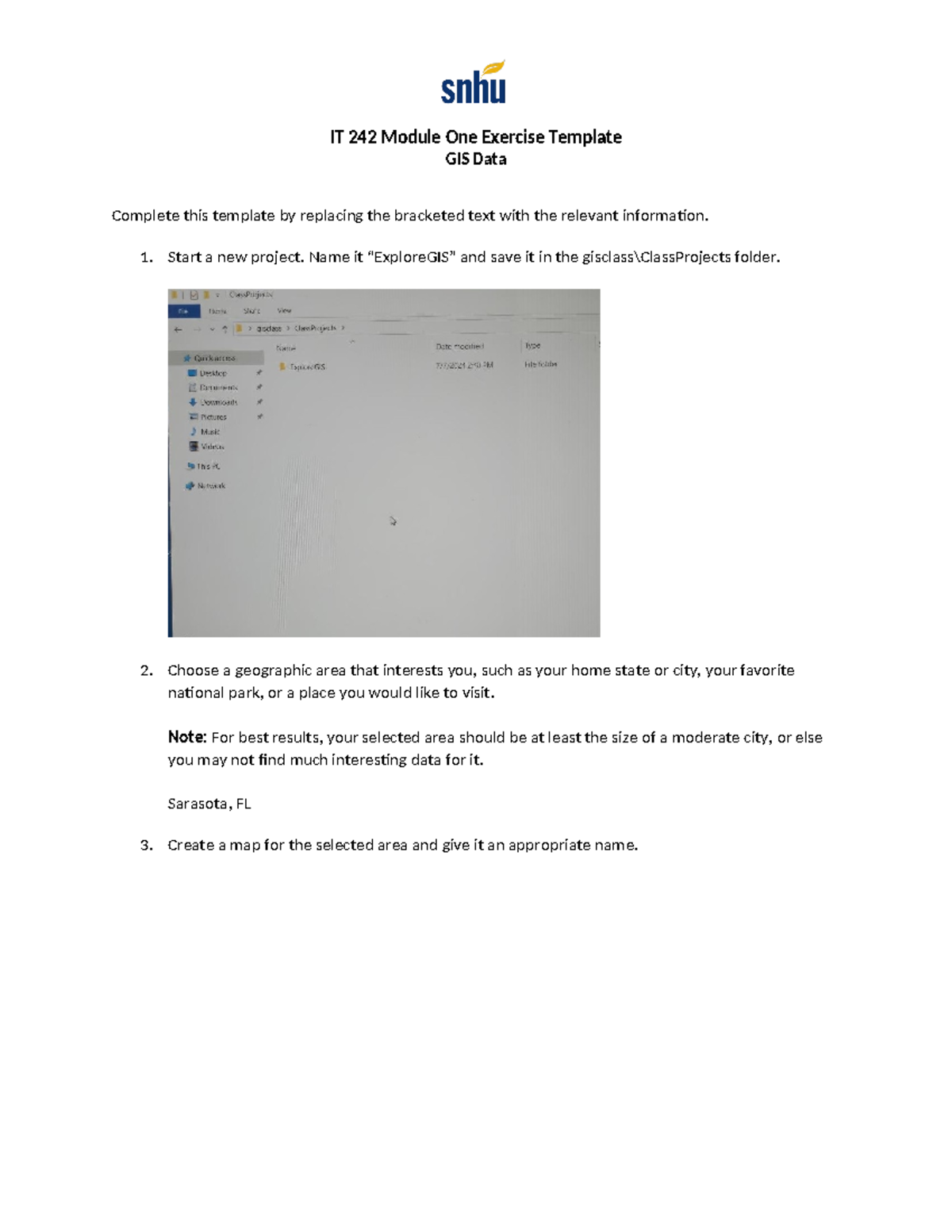IT 242 Module One Exercise Template (3)(9) (1) - IT 242 Module One Exercise Template GIS Data ...