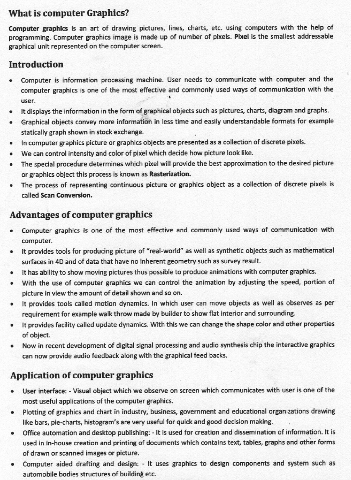 Unit-1 Introduction to Computer Graphics - Bachelors in Science ...