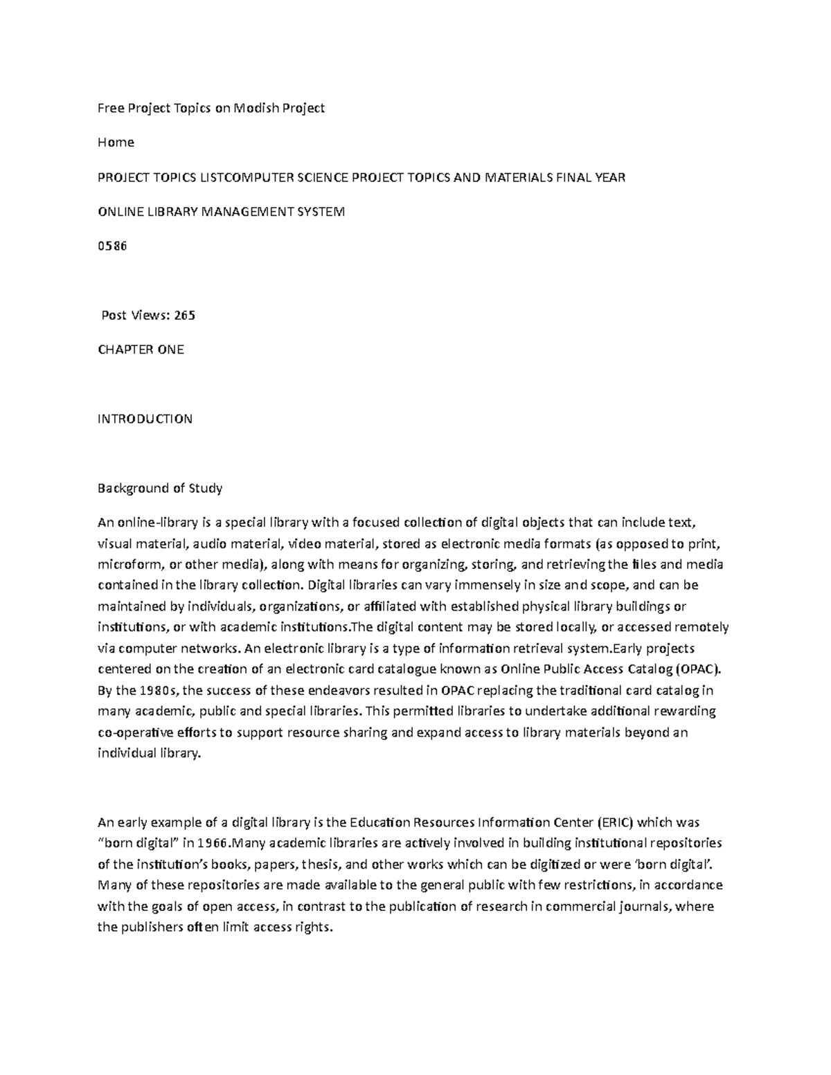 Free Project To-WPS Office - Free Project Topics on Modish Project Home ...