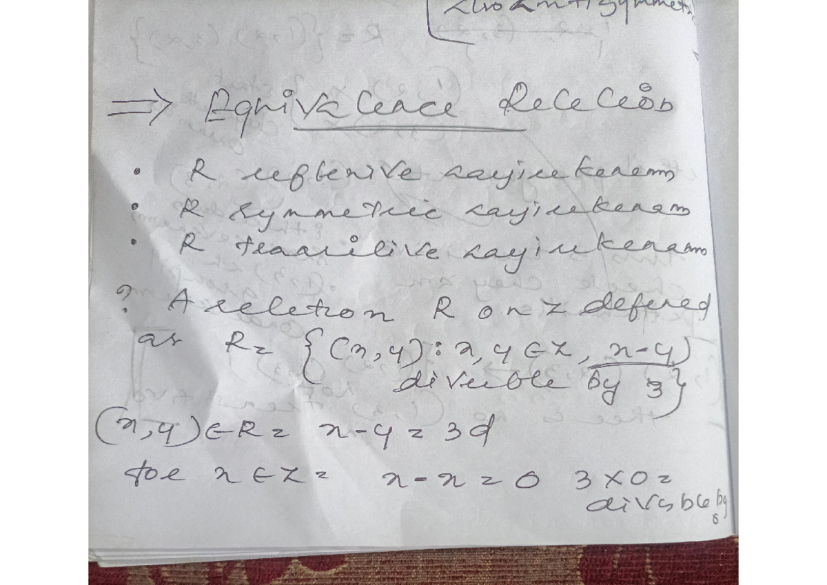 Equivalence Relation Discreat Maths Computer Science And 1914