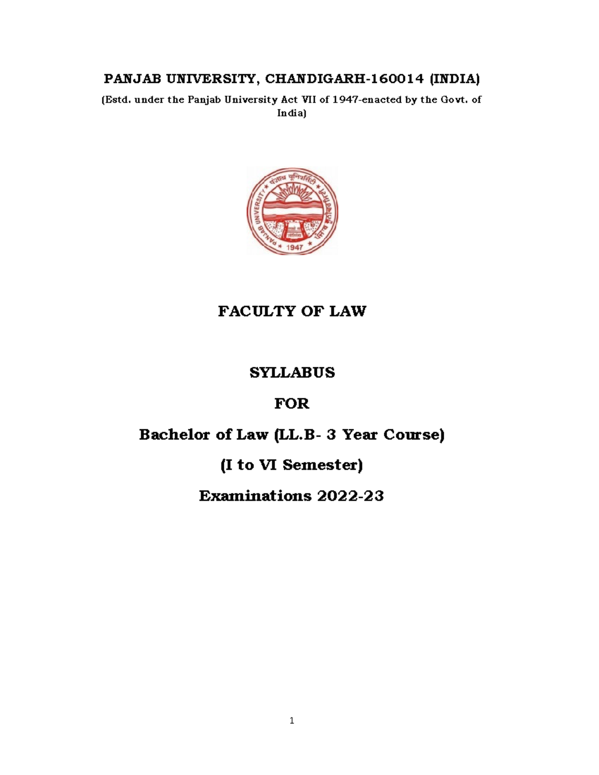 LLB syllabus 2022-23 - !" #! $ - Studocu