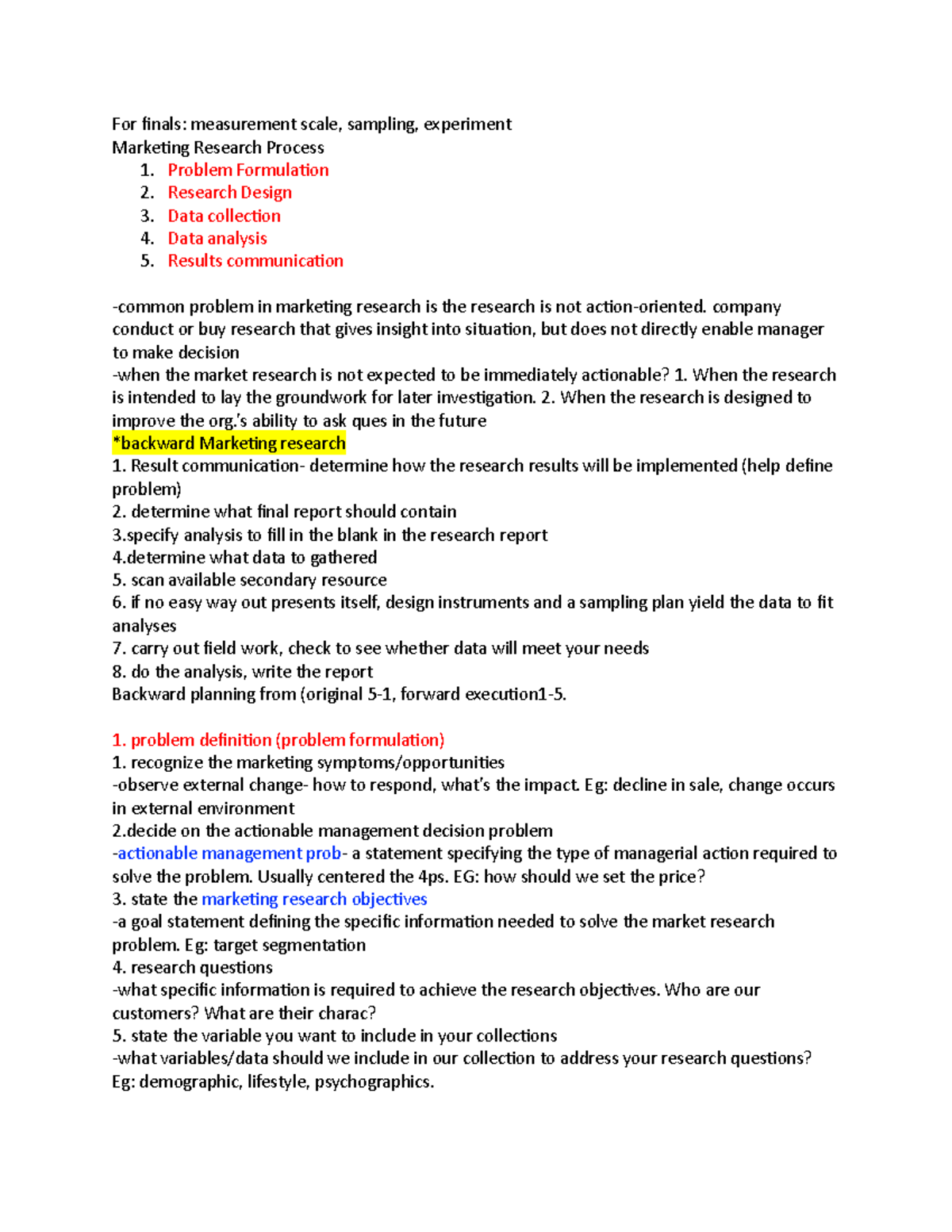 Comm 365 keys - notes for midterm/final - For finals: measurement scale ...
