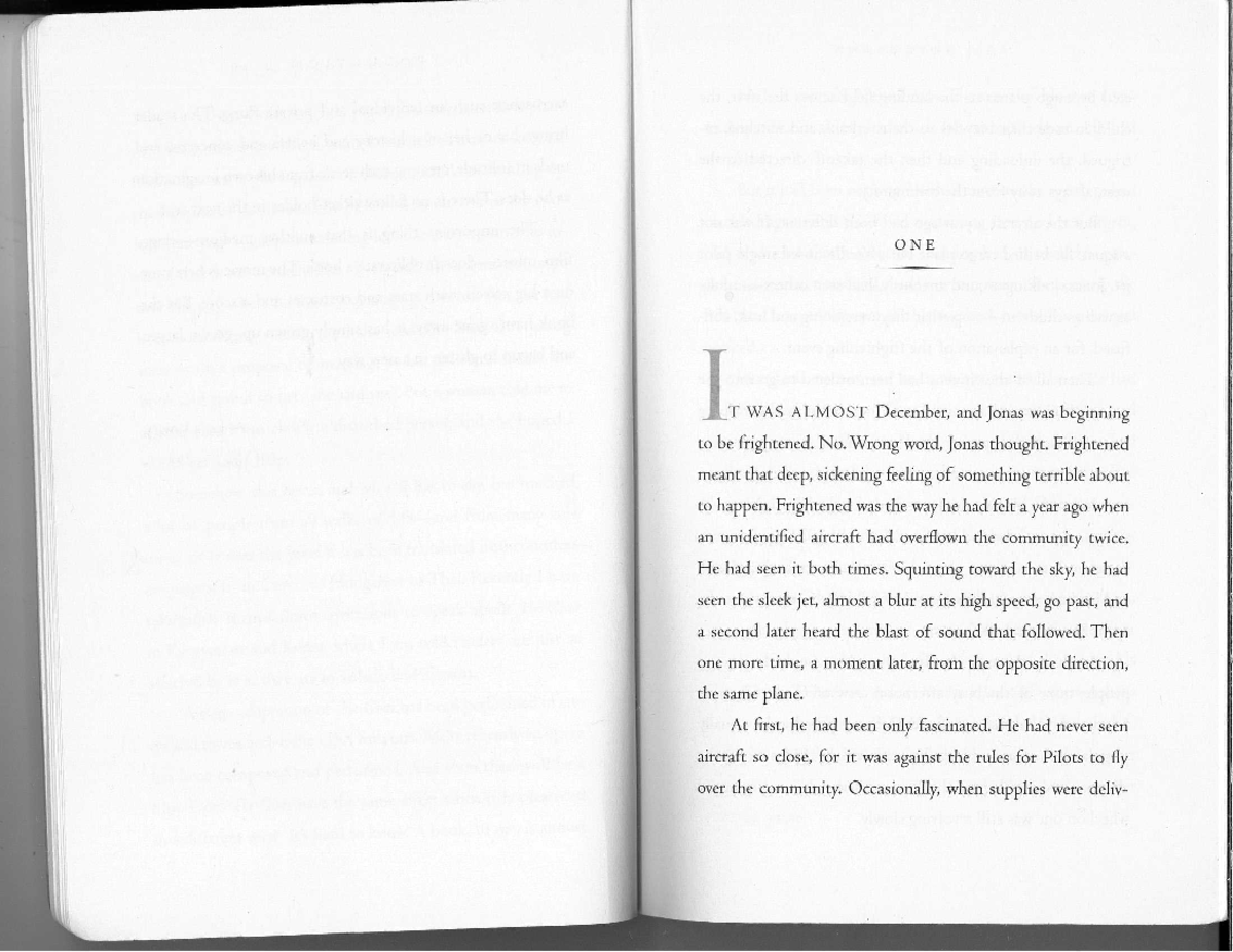 The Giver book chapter 1 to 4 - ENGL 251 - Studocu