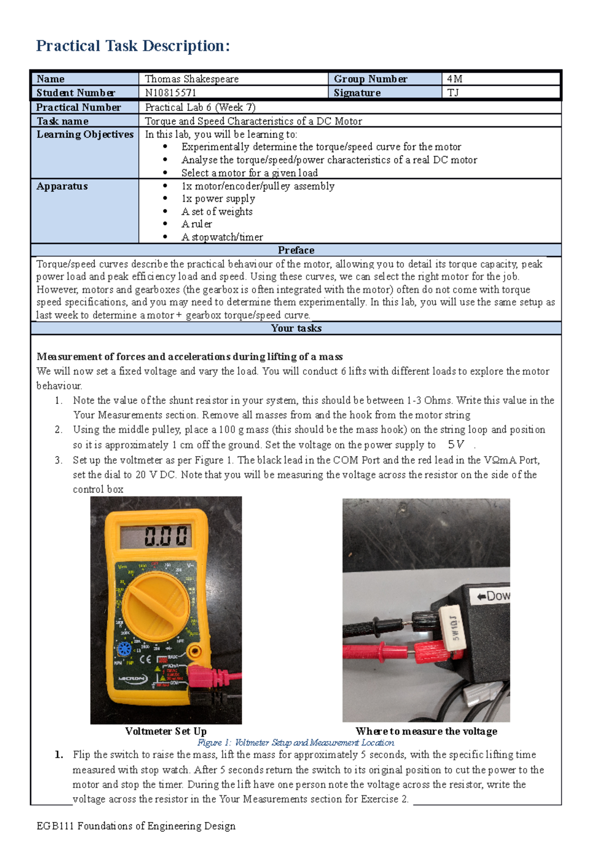 EGB111 Week 7 Practical Worksheet for inclass exam - Practical Task ...
