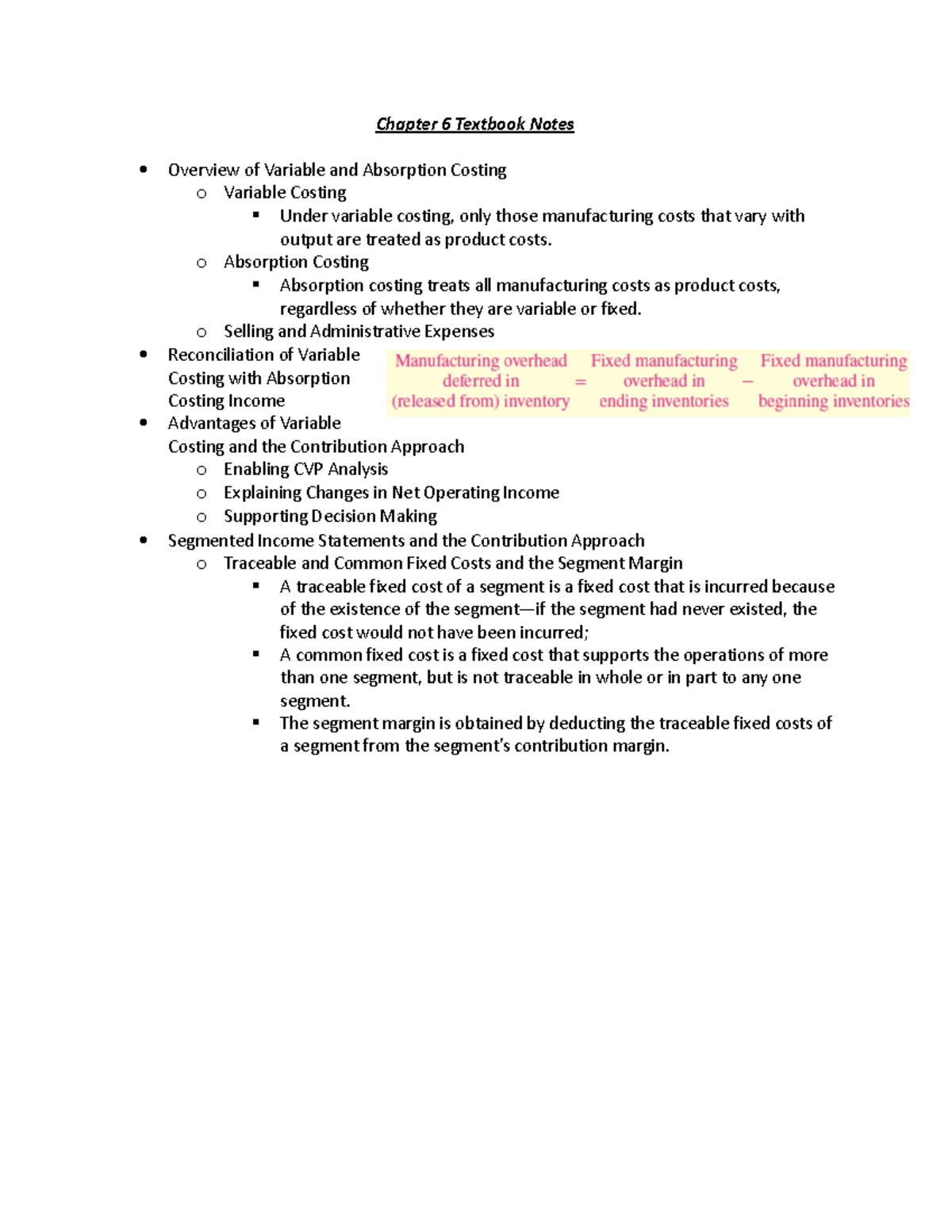 Chapter 6 Textbook Notes - Chapter 6 Textbook Notes Overview of ...