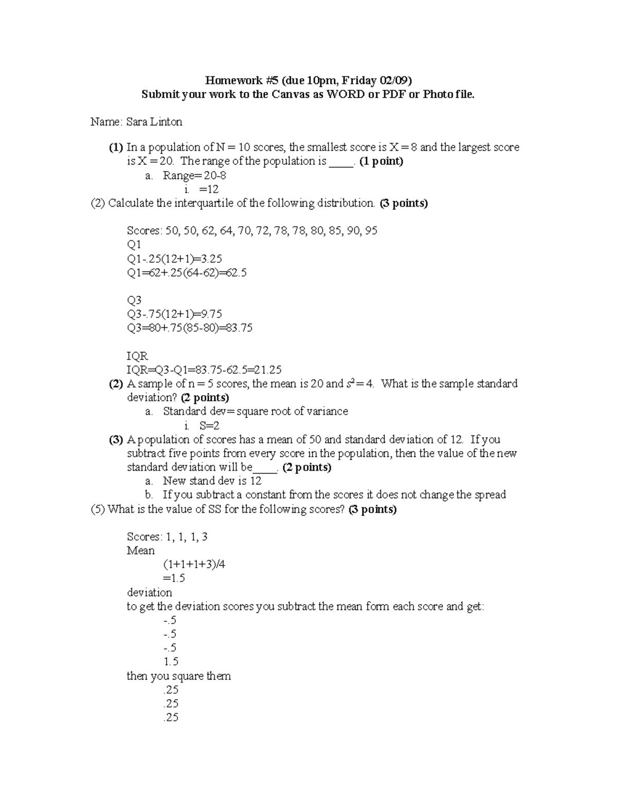 HW5 (due 0209)-1 - Jinyan Fan - Homework (due 10pm, Friday Submit your ...