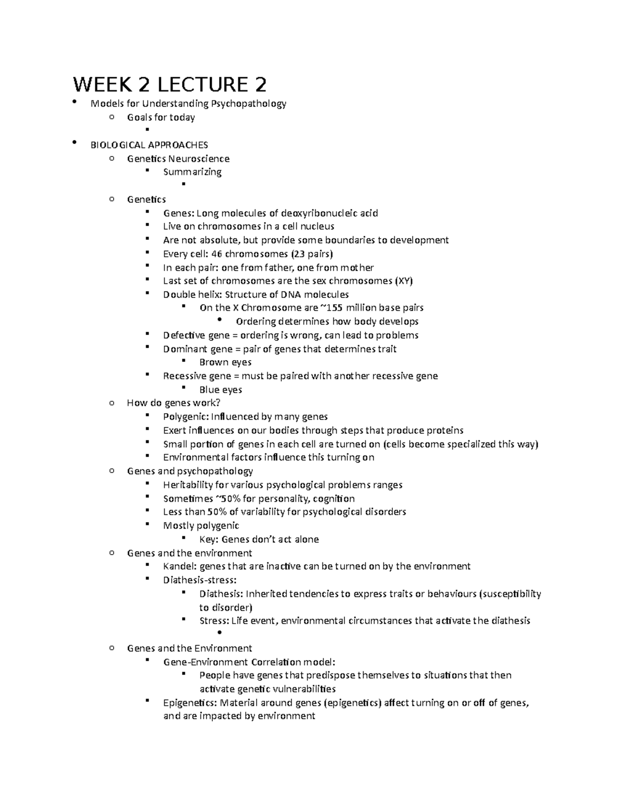 Psyc 3140lecture 2 Week 2 No Textbook Notes Included Week 2 Lecture 2 Models For Understanding