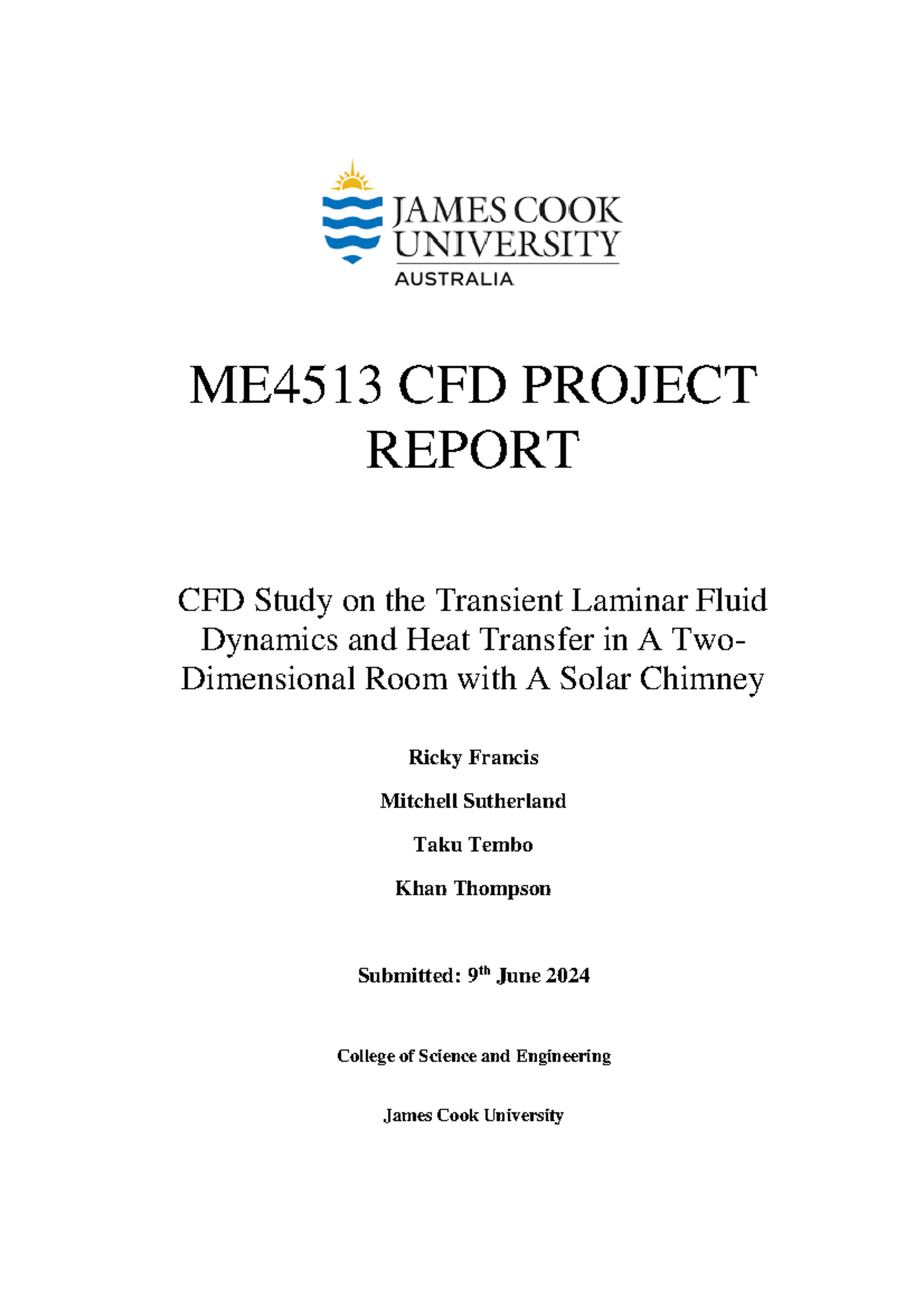 Draft CFD Project Report - ME 4513 CFD PROJECT REPORT CFD Study on the ...