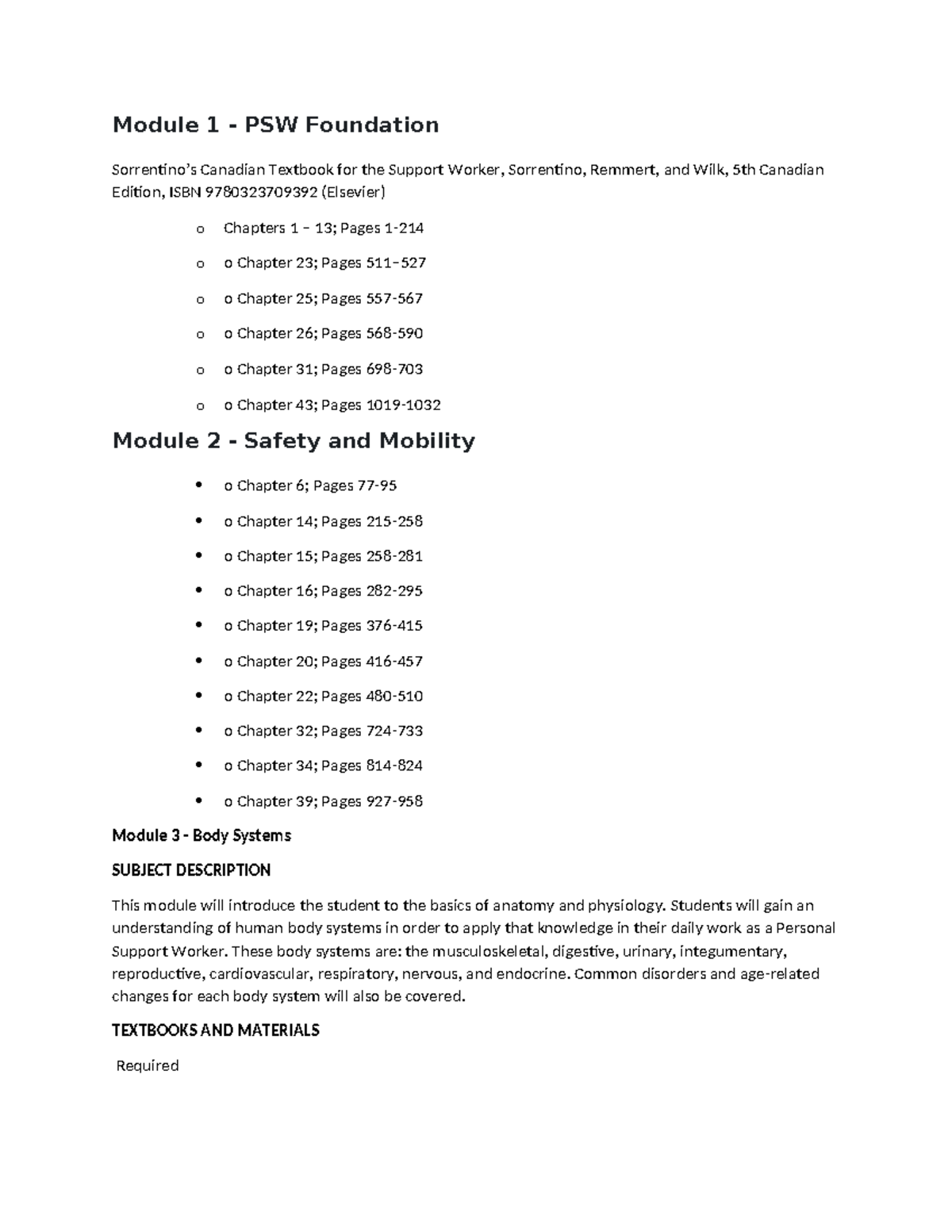 Module page book - Assignment - Module 1 - PSW Foundation Sorrentino’s ...