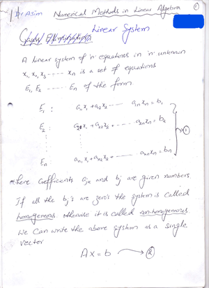 Week-7 - This lectures cover some basics topics of Numerical methods ...