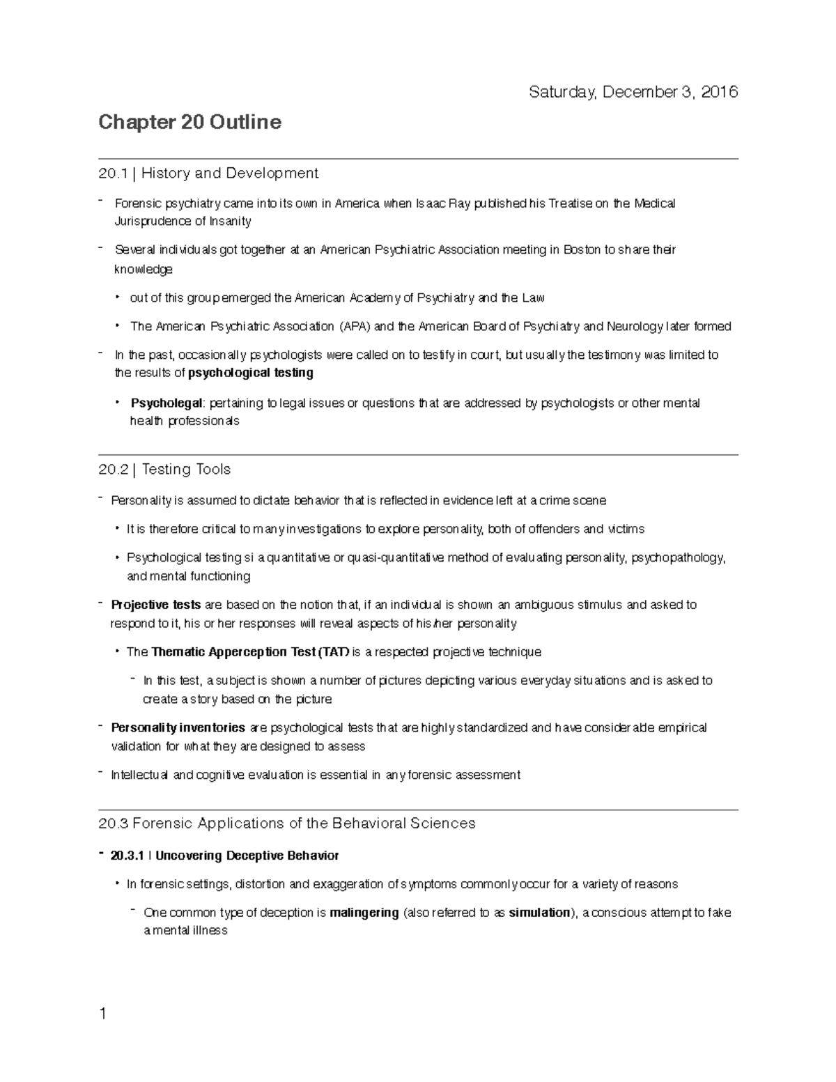Chapter 20 Outline - Chapter 20 Outline 20 | History and Development ...