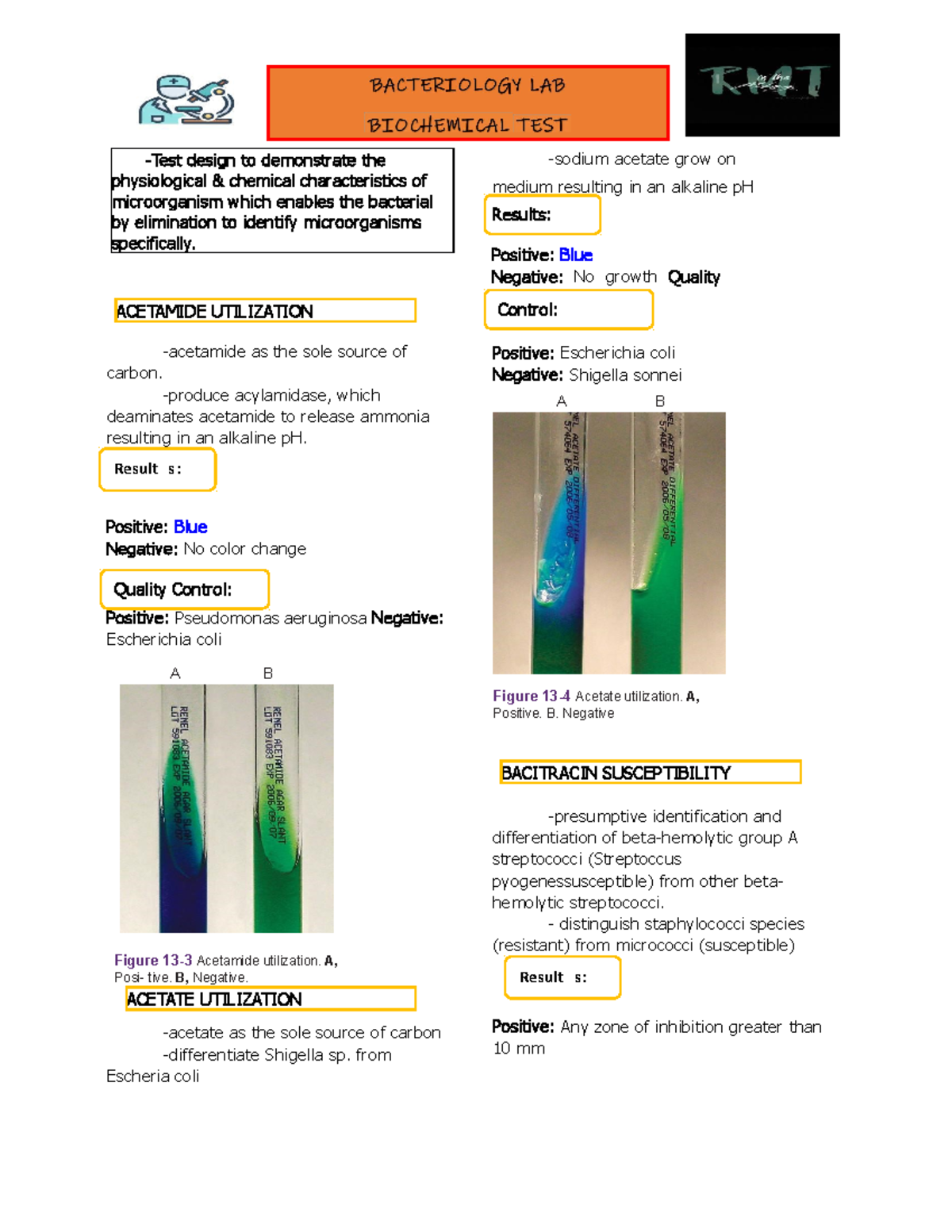 Biochemical-test - Lecture notes 1-10 - Test design to demonstrate the ...