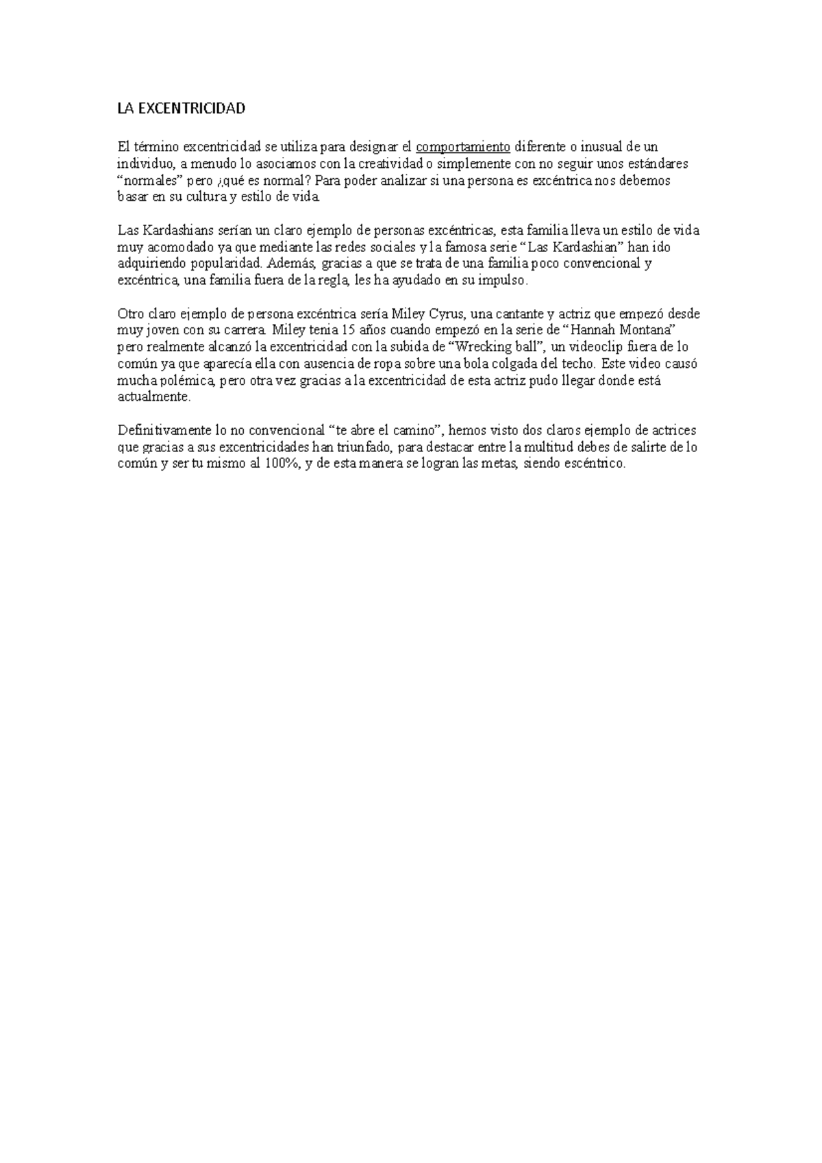 LA Excentricidad de la vida fomenta nuestra madurez - LA EXCENTRICIDAD ...