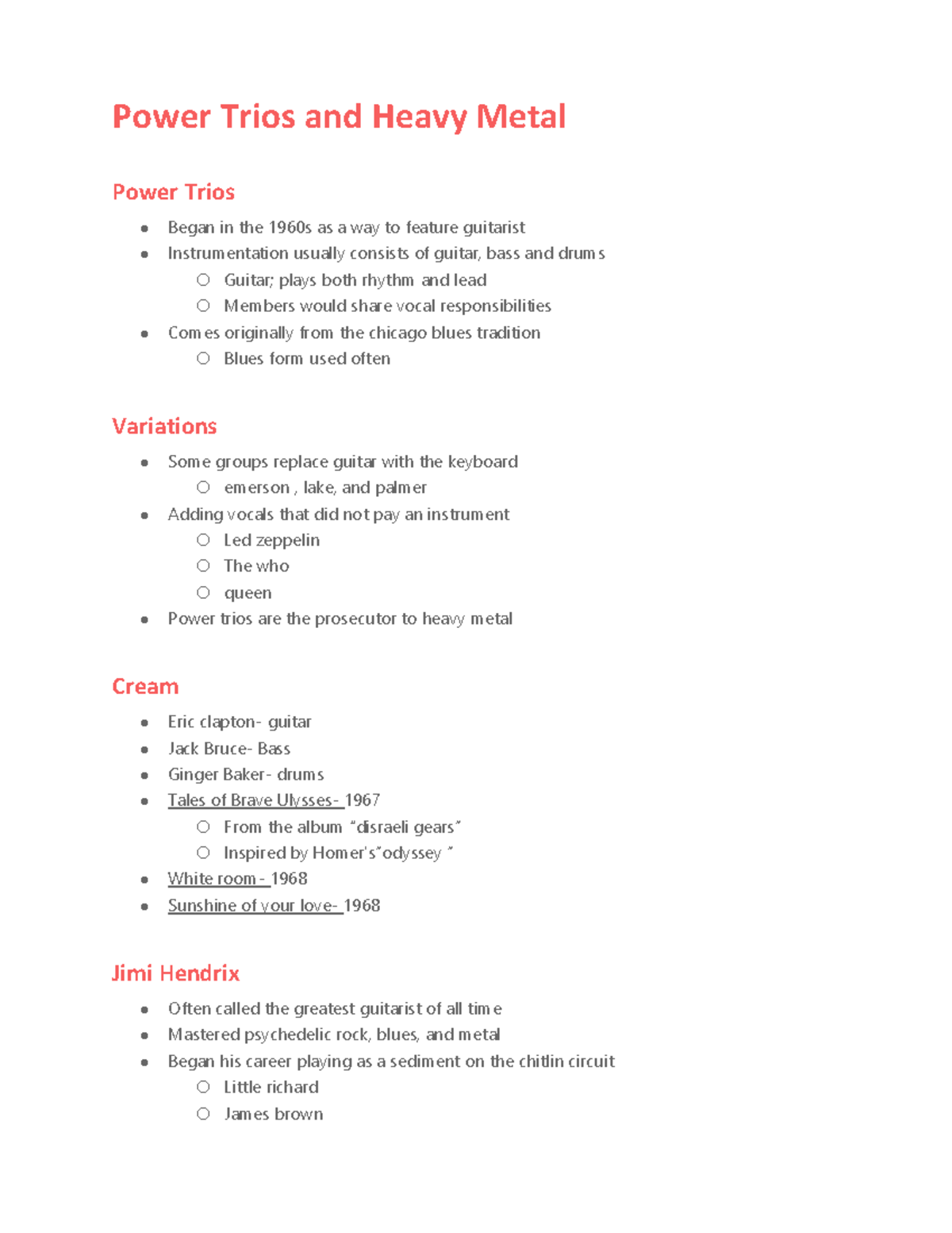 Power Trios and Heavy Metal - Power Trios and Heavy Metal Power Trios ...