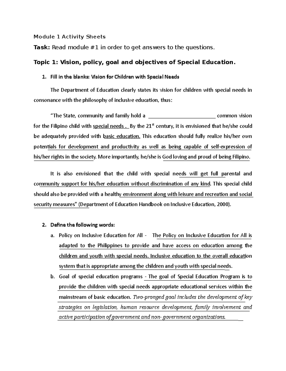 Sample/practice exam 2020, questions and answers - Module 1 Activity ...