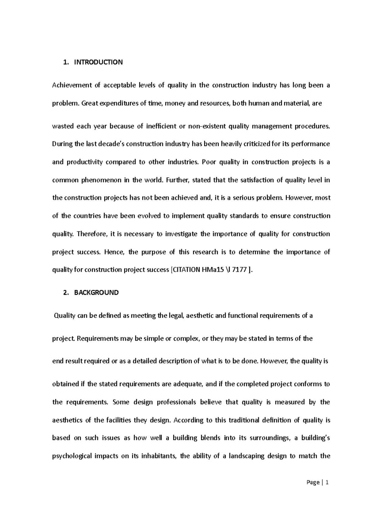 Quality Control Academic Literacy - 1. INTRODUCTION Achievement of ...