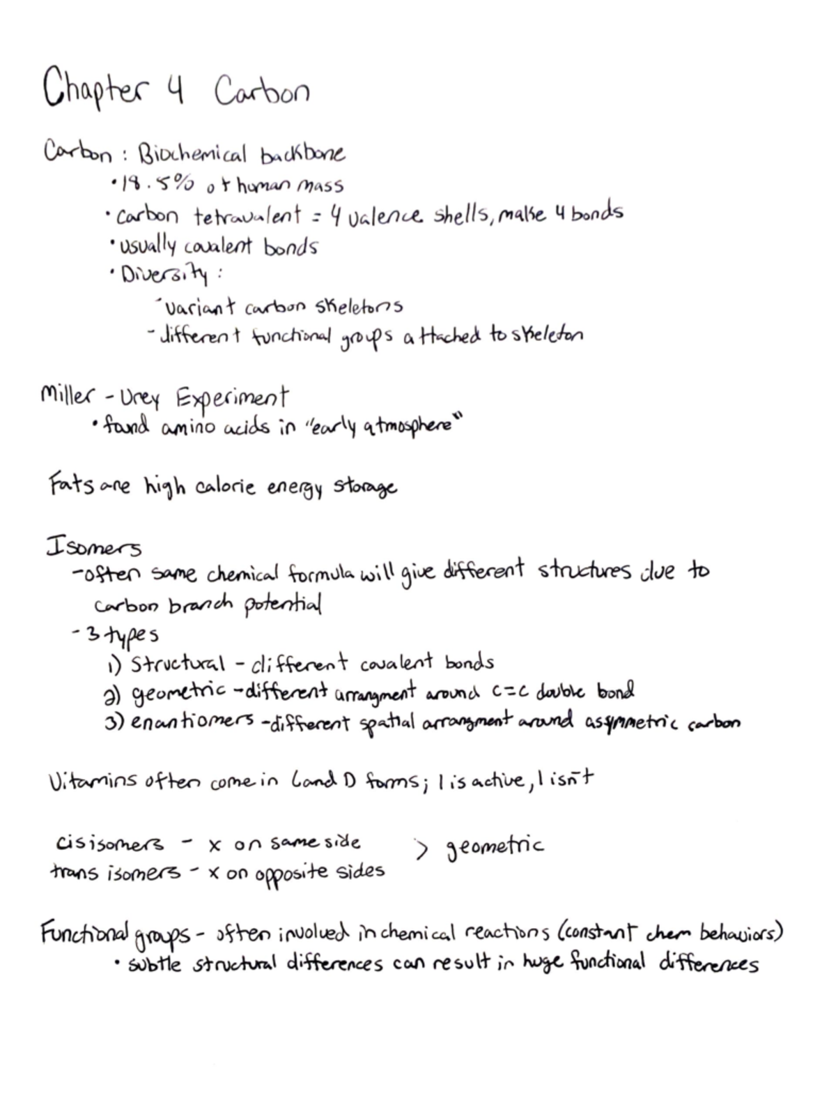 Lecture 4: Carbon Notes - Top Chapter 4 Carbon Carbon: Biochemical ...