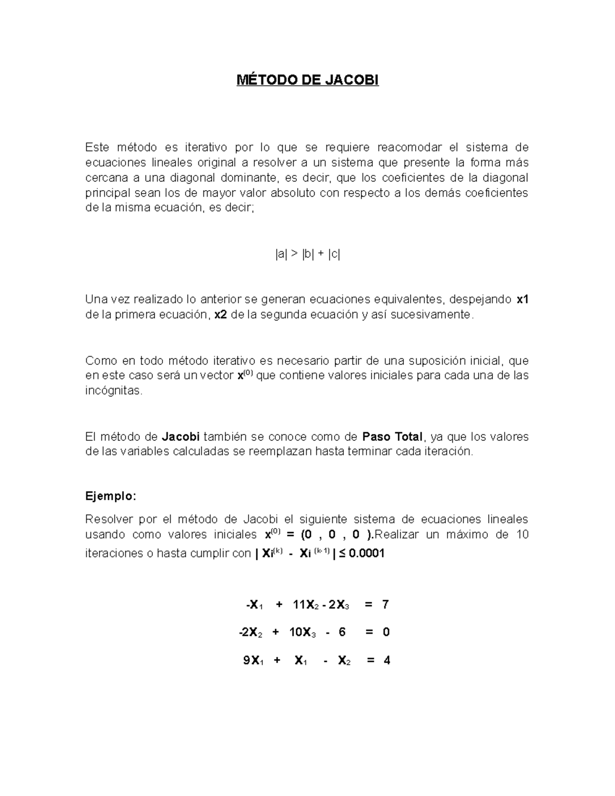 Metodo jaboci empleado en metodos numericos - MÉTODO DE JACOBI Este ...