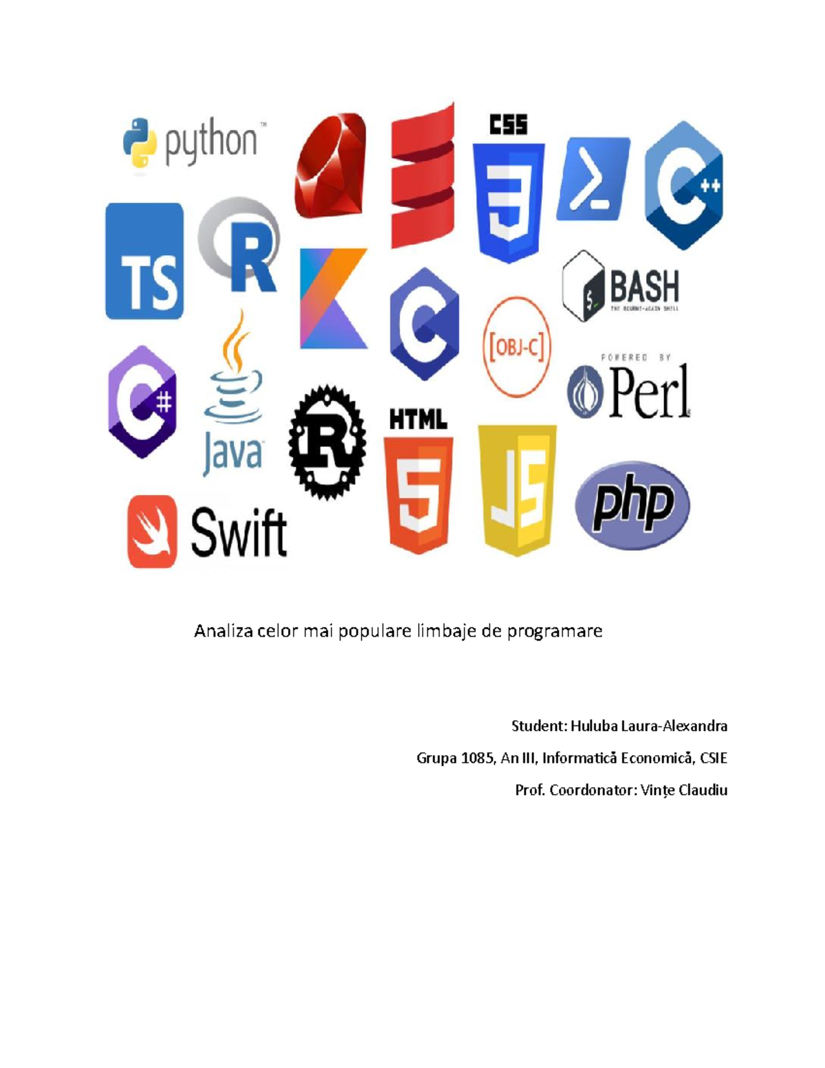 Analiza celor mai populare limbaje de programare - Coordonator: Vințe ...