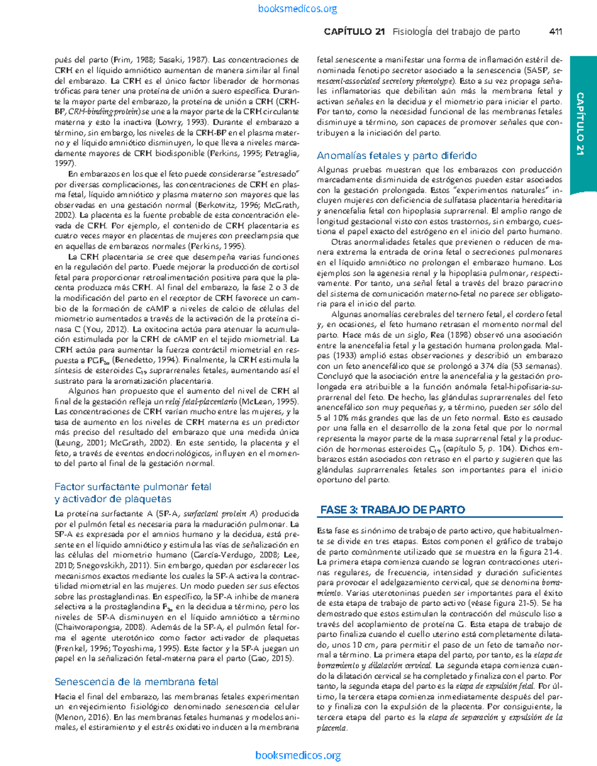 Trabajo DE Parto Williams - CAPÍTULO 21 FisiologÍa del trabajo de parto 411 CAPÍTULO 21 pués del ...